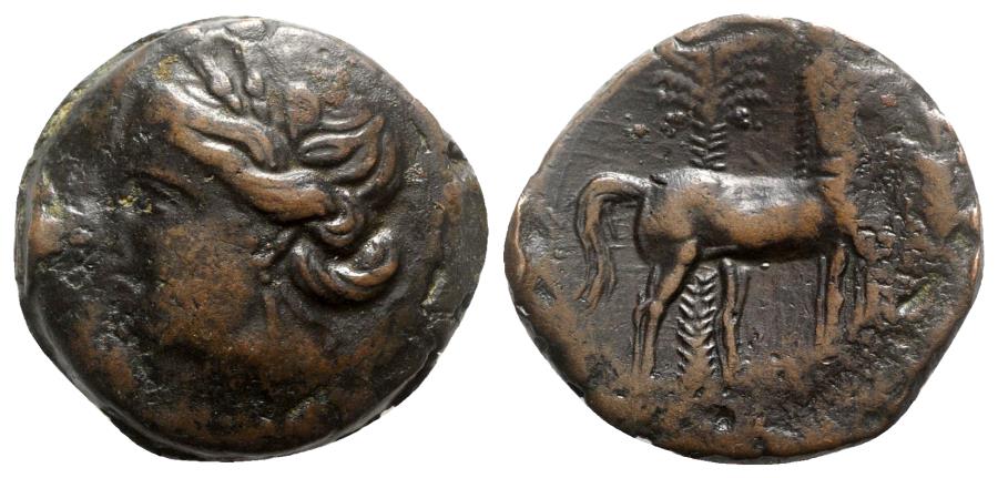Carthage, Second Punic War, c. 220-215 BC. Æ Trishekel | Greek Coins