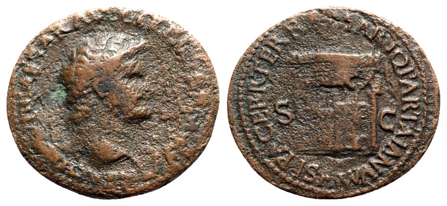 Nero (54-68). Æ As - Rome - R/ Temple of Janus | Roman Imperial Coins