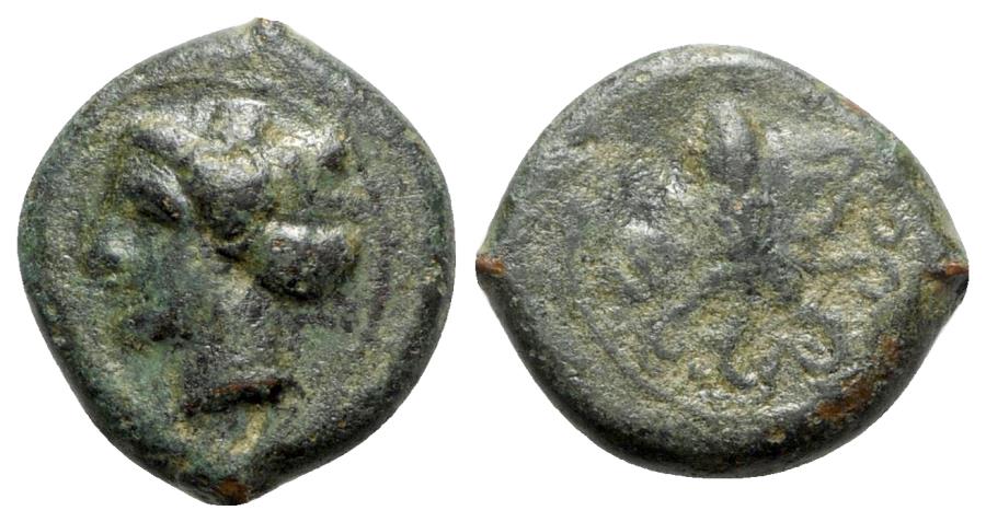 Sicily, Syracuse, c. 400 BC. Æ Tetras - Arethusa / Octopus | Greek Coins
