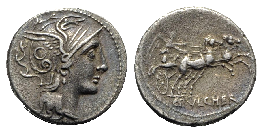 C. Claudius Pulcher, Rome, 111-110 BC. AR Denarius | Roman Republican Coins