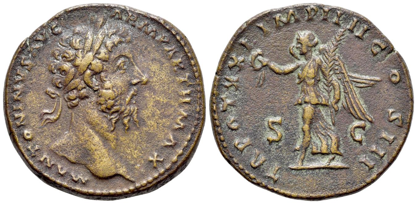 Marcus Aurelius (161-180) AE Sestertius R/ VICTORY NICE !! | Roman ...