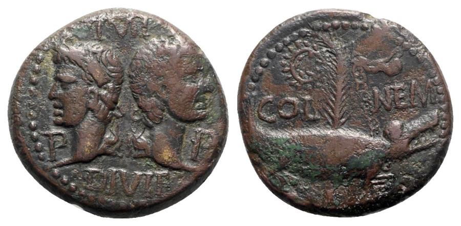 Augustus and Agrippa (27 BC-AD 14). Gaul, Nemausus. Æ As | Roman ...