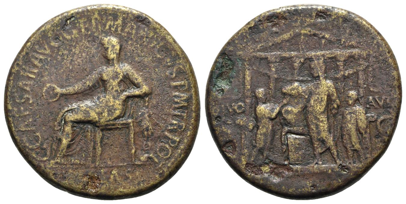 Gaius (Caligula, 37-41). Æ Sestertius. Rome, 37-8. Pietas R/ Gaius ...