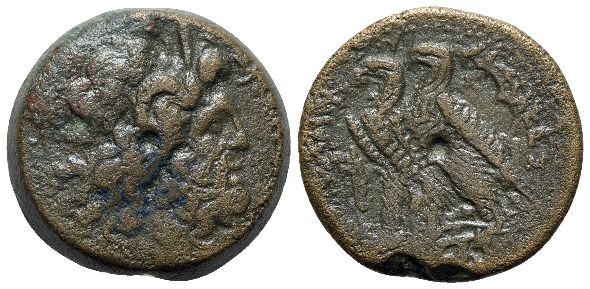 Ptolemaic Kings of Egypt. Ptolemy VI and Ptolemy VIII (Coregency, 170-163 BC). Æ Diobol