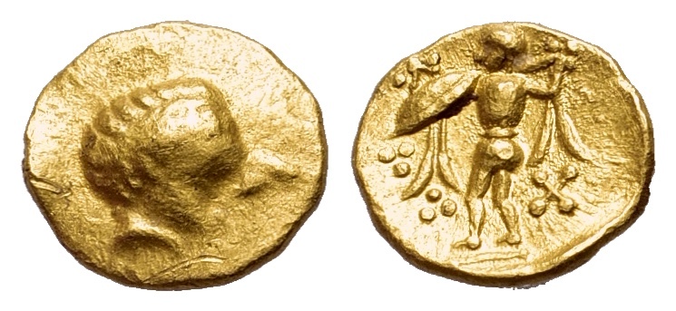 Celtic, Boii (c. 2nd-1st cent. BC) AV 1/24 Stater R/ Athena Alkidemos RARE