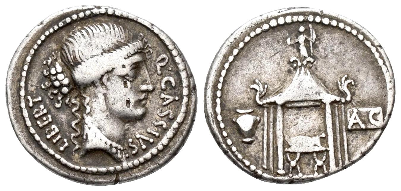 ROME REPUBLIC Q. Cassius Longinus. 55 BC. AR Denarius. Rome mint. R ...