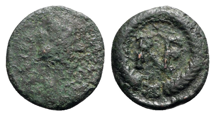 Ostrogoths, Theoderic (493-526). Æ 10 Nummi. Ravenna. R/ Monogram of ...