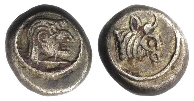 KOLCHIS, Phasis. Circa 425-325 BC. BI Half Siglos – Hemidrachm