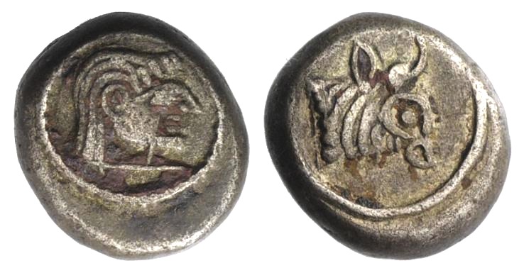 KOLCHIS, Phasis. Circa 425-325 BC. BI Half Siglos – Hemidrachm