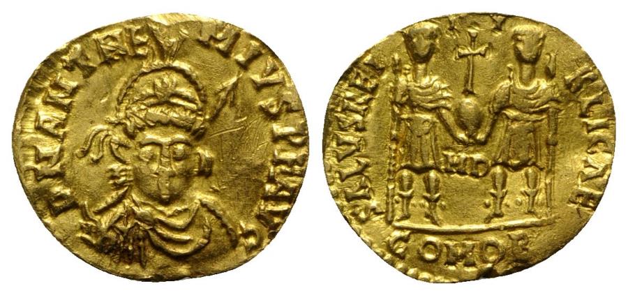 Anthemius (467-472). GOLD Solidus. Mediolanum, 467-470. RARE
