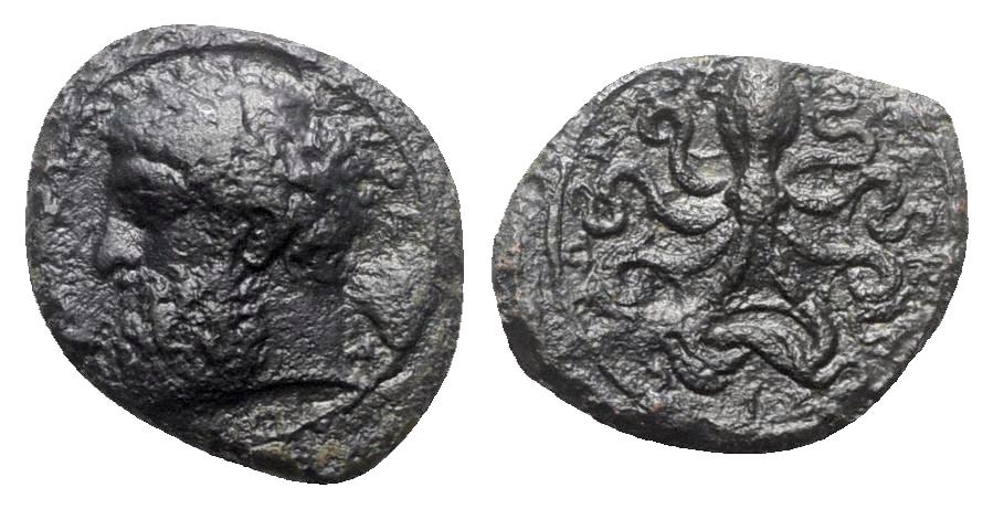 Sicily, Syracuse, c. 344-317 BC. Æ Onkia - Zeus / Octopus | Greek Coins