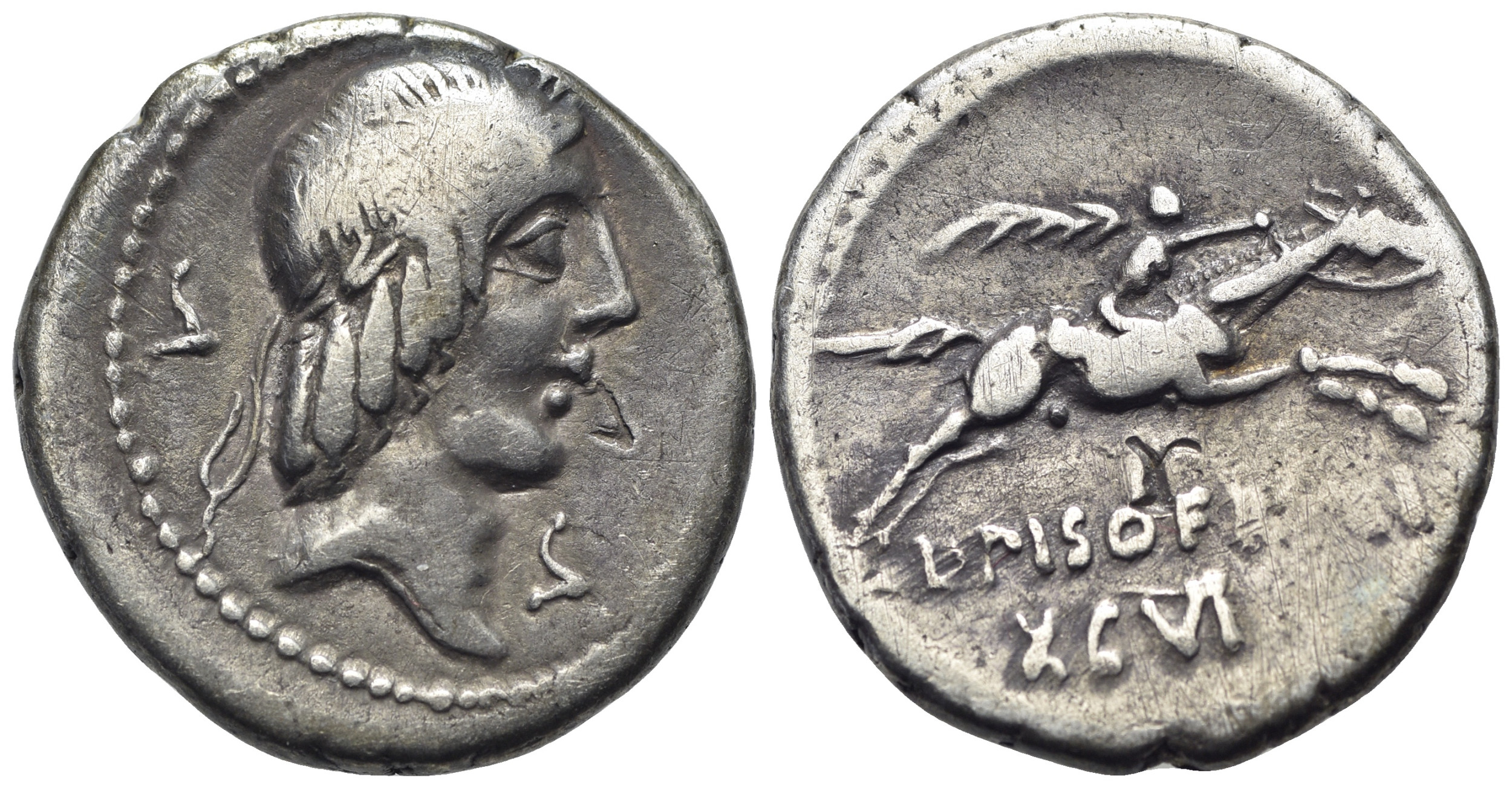 ROME REPUBLIC L. Calpurnius Piso Frugi, Rome, 90 BC. AR Denarius ...