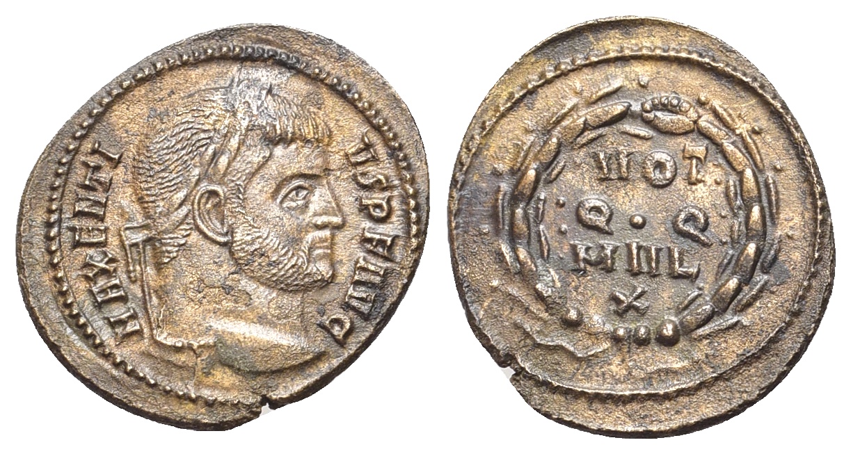 Maxentius (307-312). Æ Quarter Follis. Rome, c. 310-2. R/ VOT/Q·Q/MVL/X ...
