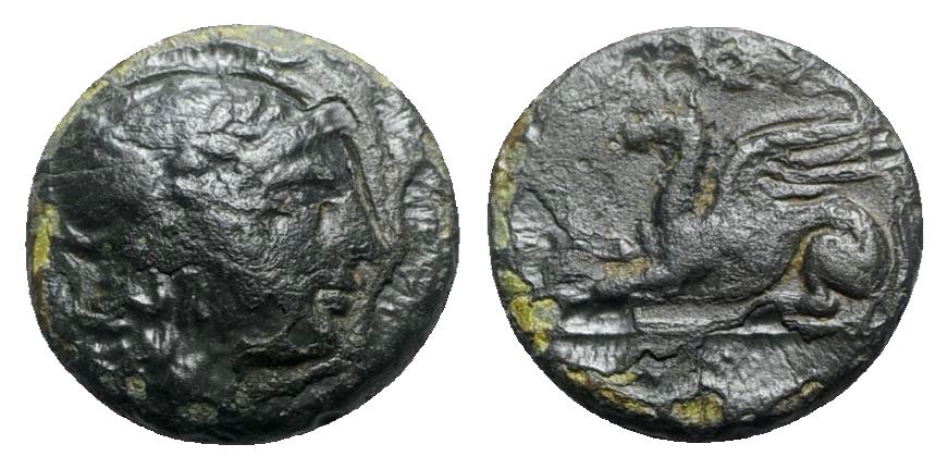 Troas, Assos, 4th-3rd century BC. Æ - Athena / Griffin | Greek Coins