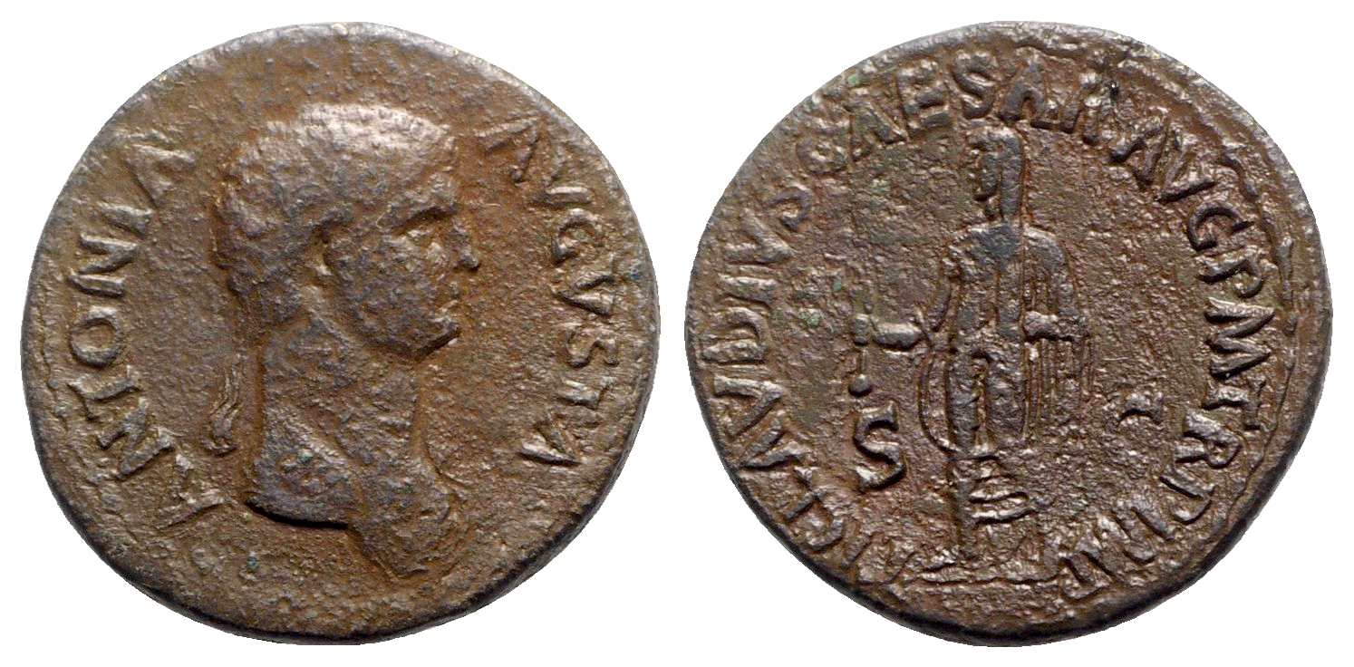 Antonia Minor (Augusta, AD 37 and 41). Æ Dupondius - Rome | Roman ...