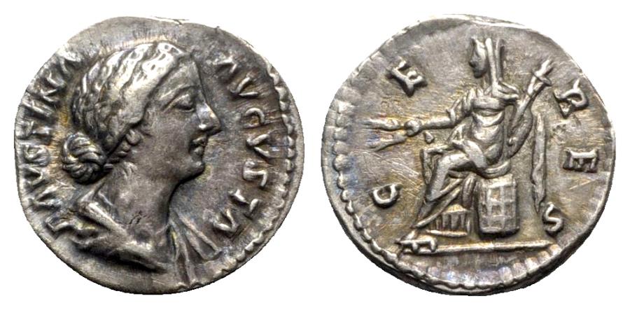 Faustina Junior (Augusta, 161-180). AR Denarius - Rome - R/ Ceres