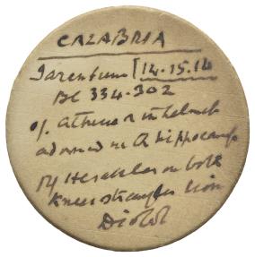 ITALY Southern Apulia, Tarentum, c. 325-280 BC. AR Diobol ex-Sir Gerard ...