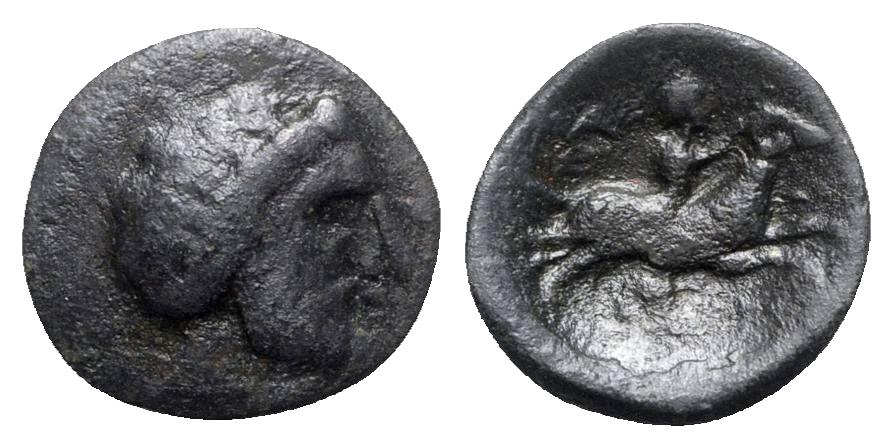Thessaly, Halos, 3rd century BC. Æ Chalkous - Zeus / Phrixos | Greek Coins