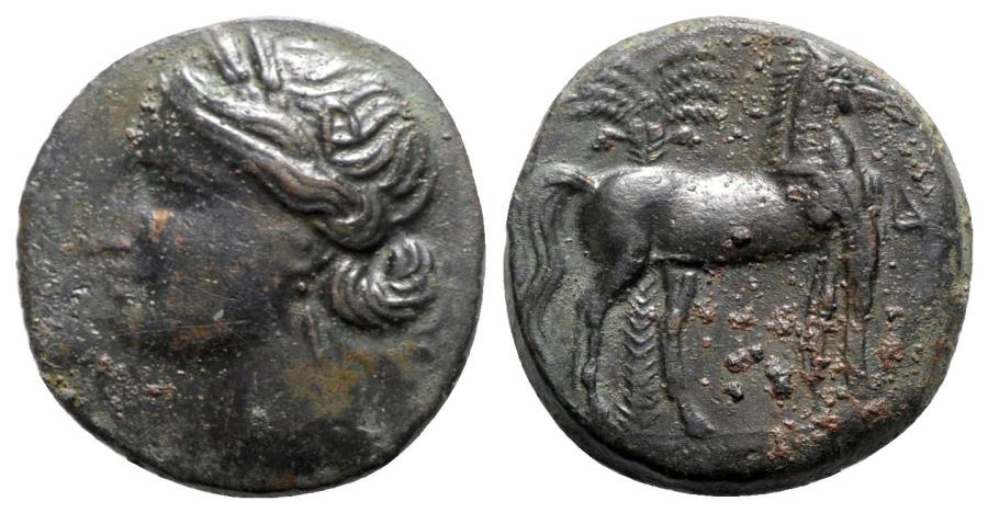 Carthage, Second Punic War, c. 220-215 BC. Æ Trishekel | Greek Coins