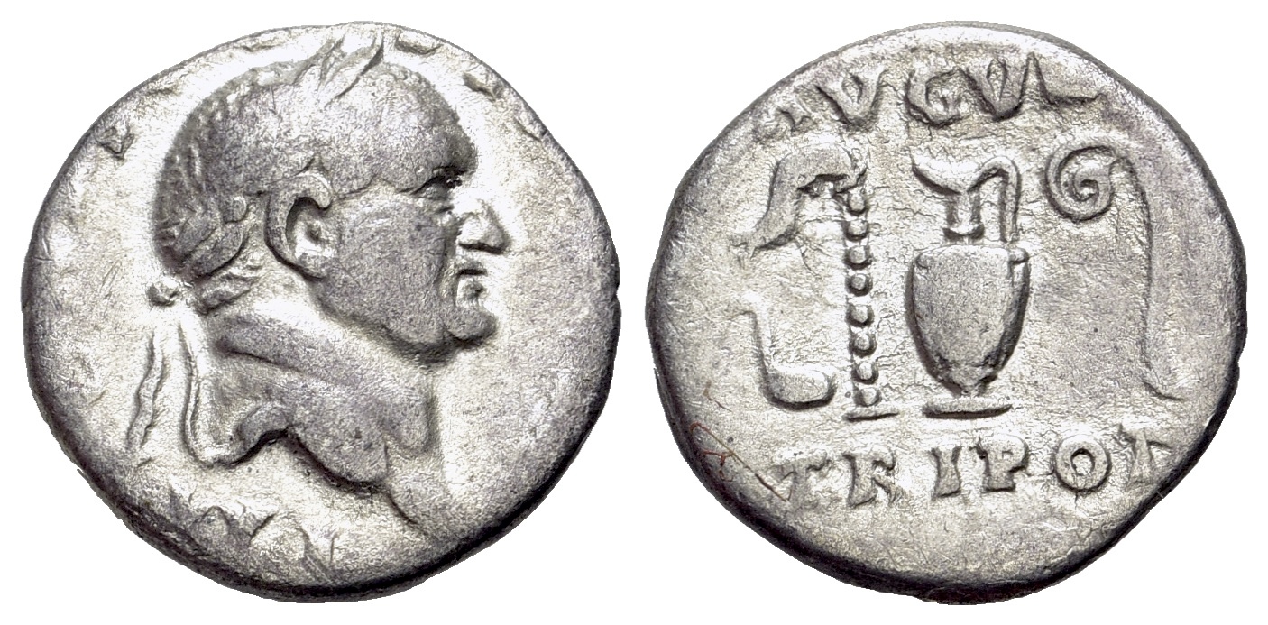Vespasian (AD 69-79). AR Denarius. Rome mint. Struck AD 72-73. R ...