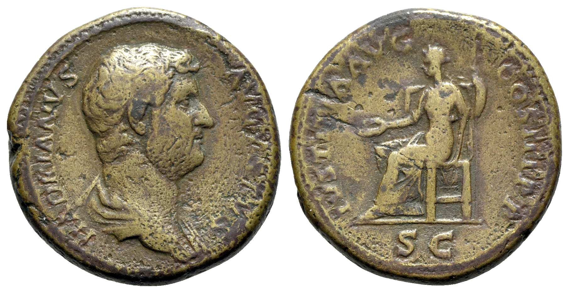 Hadrian (117-138). Æ As - Rome - R/ Justitia | Roman Imperial Coins