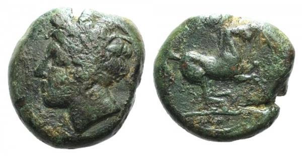 Carthaginian Domain, Sicily, c. 370-340 BC. Æ 15mm R/ HORSE | Greek Coins