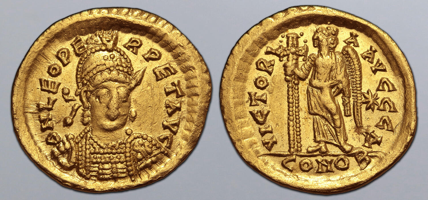 Leo I (411-474). AV Solidus. Constantinople. | Roman Imperial Coins