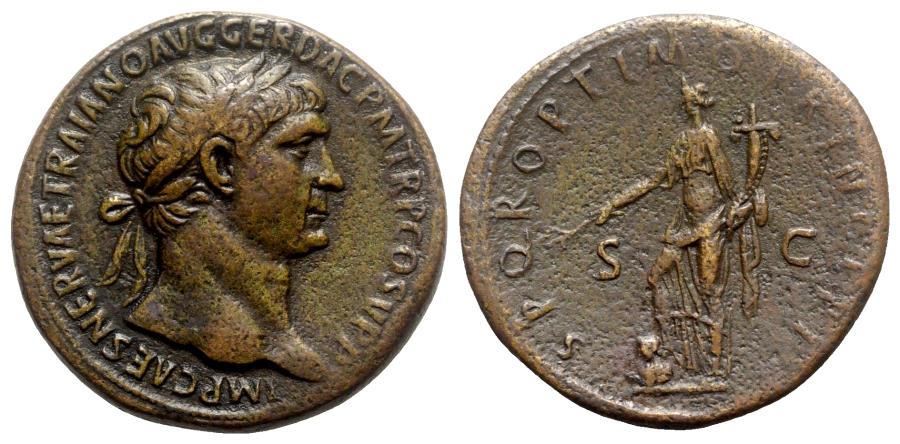 Trajan (98-117). Æ Sestertius - Rome - R/ Pax | Roman Imperial Coins