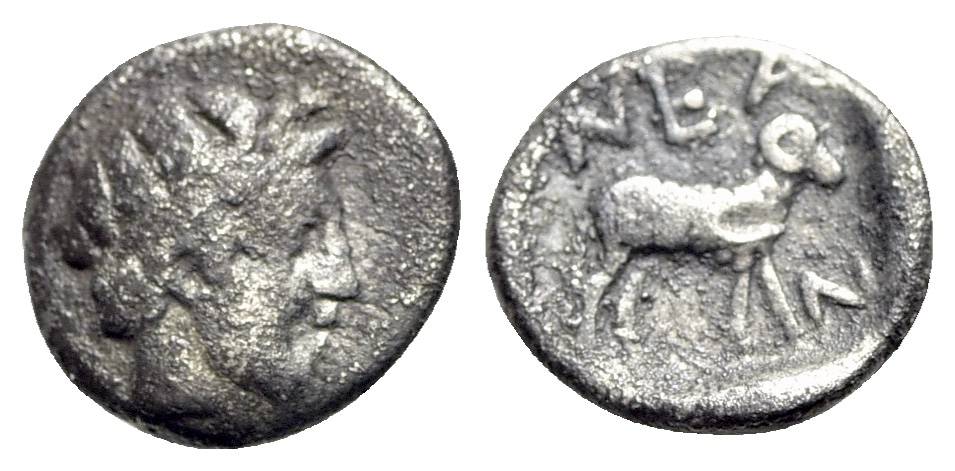 Troas, Neandria, 4th century BC. AR Obol. R/ RAM