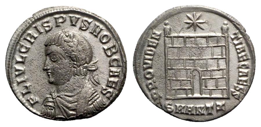 Crispus (Caesar, 316-326). Æ Follis - Antioch - R/ Camp-gate | Roman ...
