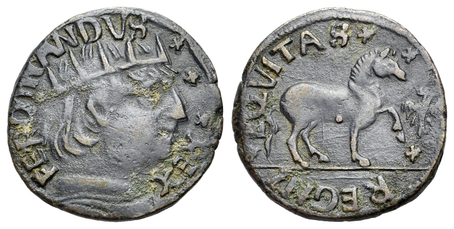 ITALY, l'Aquila. Ferdinando I d'Aragona (1458-1494). Æ Cavallo R/ HORSE