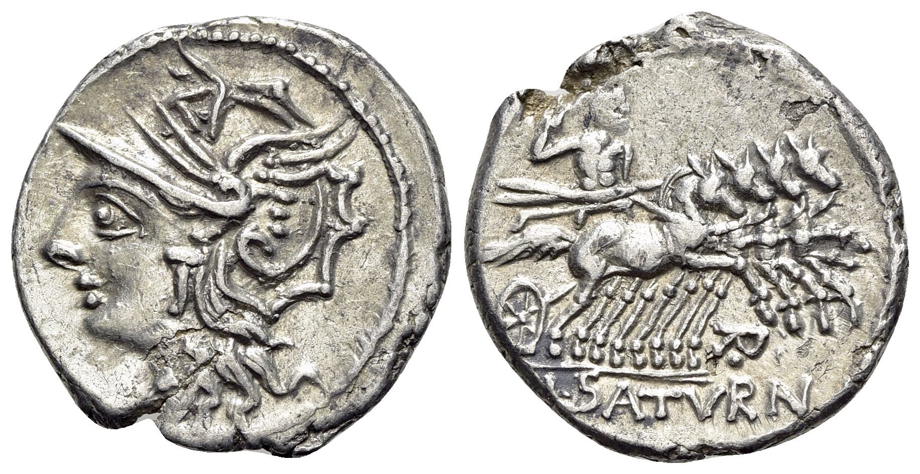 ROME REPUBLIC Lucius Appuleius Saturninus, Rome, 104 BC. AR Denarius. R ...