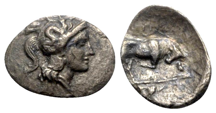 Southern Lucania, Thourioi, c. 280-213 BC. AR Triobol - RARE | Greek Coins
