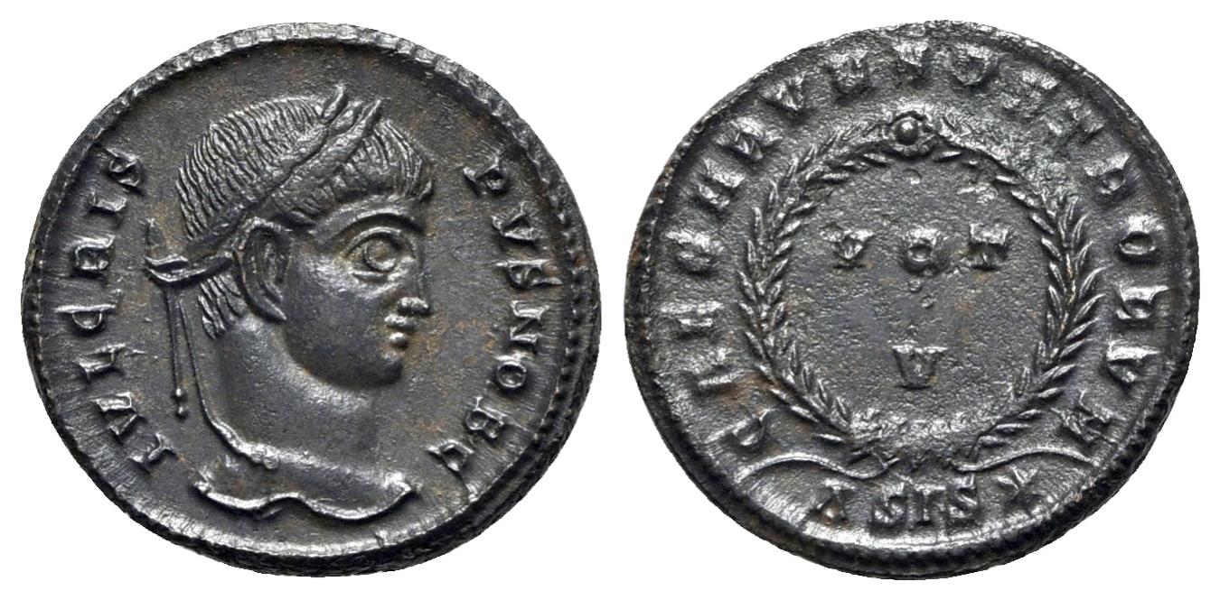 Crispus (Caesar, 316-326). Æ Follis - Siscia | Roman Imperial Coins