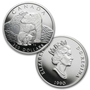 Canada 1990 Platinum 4 Coins Set Set Polar Bear With Box and COA 1.85 ...