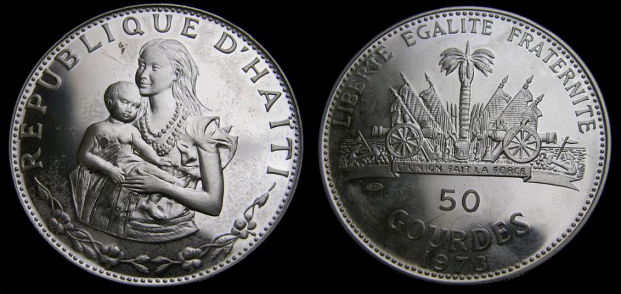 Haiti 1973 50 Gourdes .925 .4981 KM#105 Proof