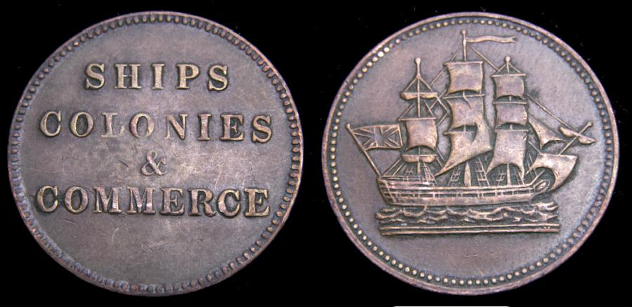 Tokens of Prince Edward Island Ship Colonies 8 Commerce Token VF+ PE10 ...