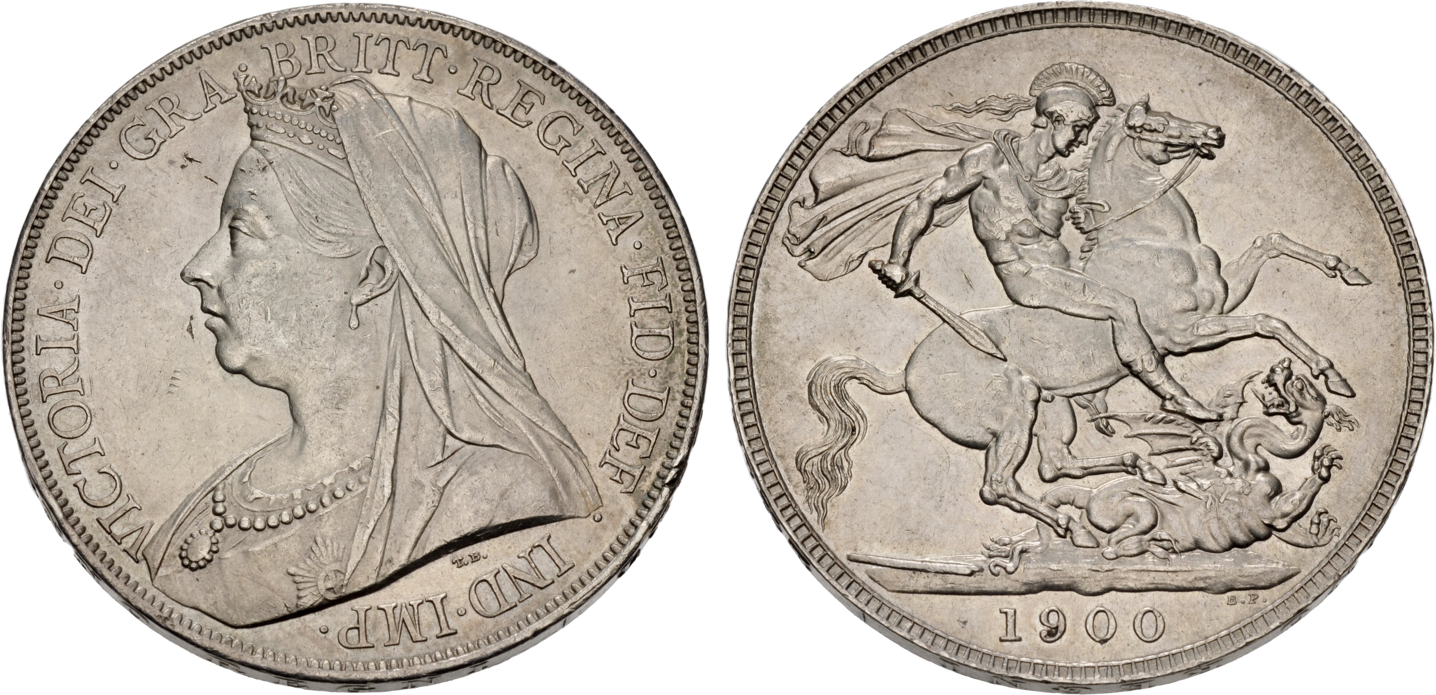 Great Britain, Queen Victoria, 1837-1901, AR Crown, Dated 1900 and LXIV ...