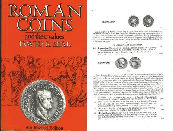 Roman Coins and Their Values by David R. Sear 1988 4th Edition
