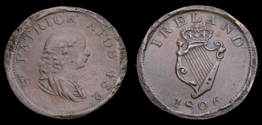 Ireland Dublin St. Patrick 1/2 Penny Token 1806 D.66.Dublin | Ancient ...