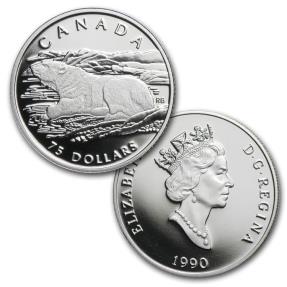 Canada 1990 Platinum 4 Coins Set Set Polar Bear With Box and COA 1.85 ...