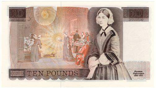 England 1980-1984 10 Pounds Queen Elizabeth II on the front and ...