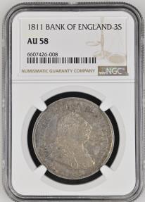 1811 Bank of England 3 Shillings AU 58 NGC Graded | Miscellaneous
