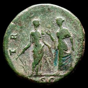 Aelius (adopted son of Hadrian), as Caesar, Æ Sestertius. Rome, AD 137 ...