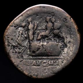 Commodus (177-192 A.D.) Æ Sestertiu. Rome, AD 181. - Commodus seated on ...