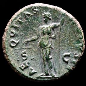 Vespasian (AD 69-79) bronze As. Rome, AD 71. - AEQVITAS AVGVSTI ...