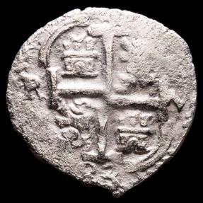 Carlos II (1665-1700), silver coin of 1 real macuquino type, Potosi ...