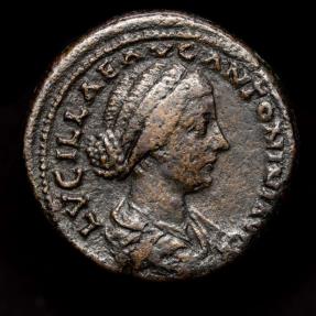LUCILLA, wife of Lucius Verus, 164-166. Sestertius. DIANA LVCIFERA ...