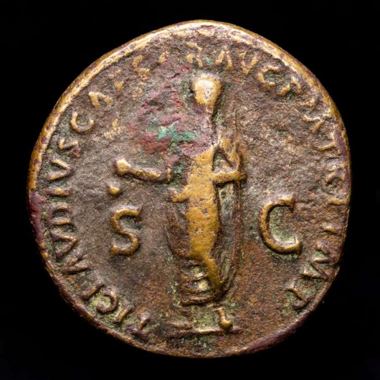 Antonia, bronze dupondius. 42 A.D.- TI CLAVDIVS CAESAR AVG P M TR P IMP ...