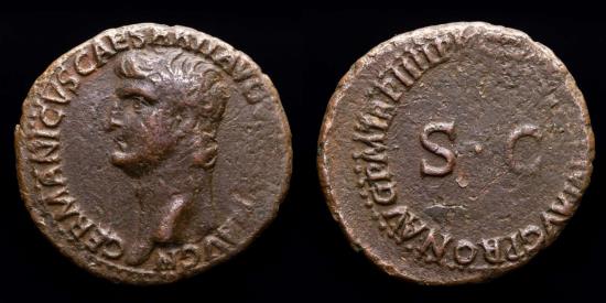 Germanicus, father of Caligula, Bronze As. Rome. C CAESAR DIVI AVG PRON ...